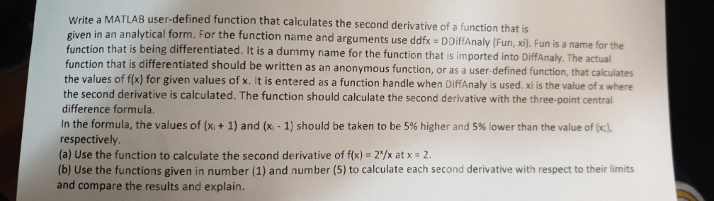 Solved Write A Matlab User Defined Function That Calculates 2301