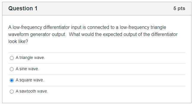 Solved A low-frequency differentiator input is connected to | Chegg.com