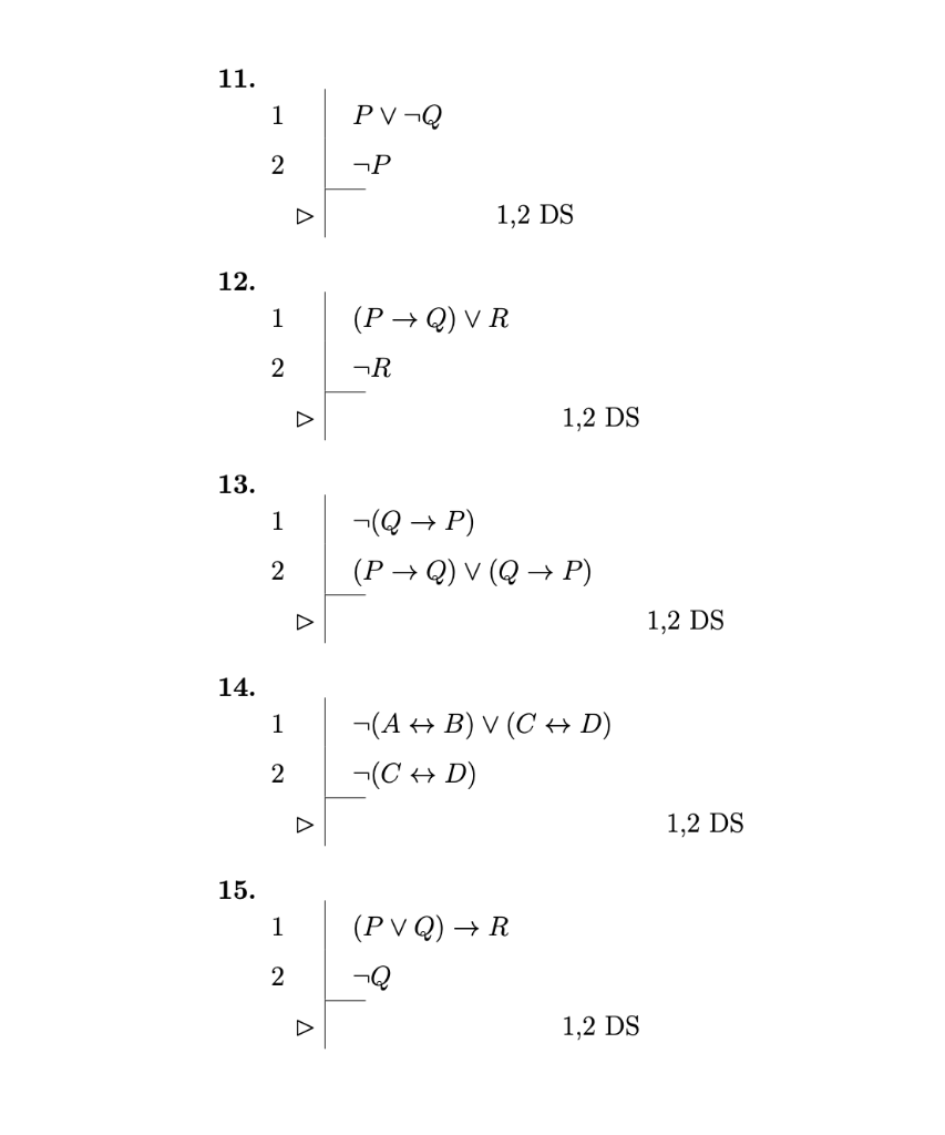 Quiz: MP, MT, DS Directions: For each of the | Chegg.com