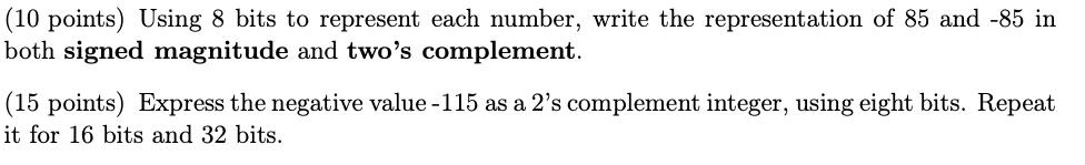 Solved (10 points) Using 8 bits to represent each number, | Chegg.com