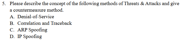 Solved 5. Please describe the concept of the following | Chegg.com