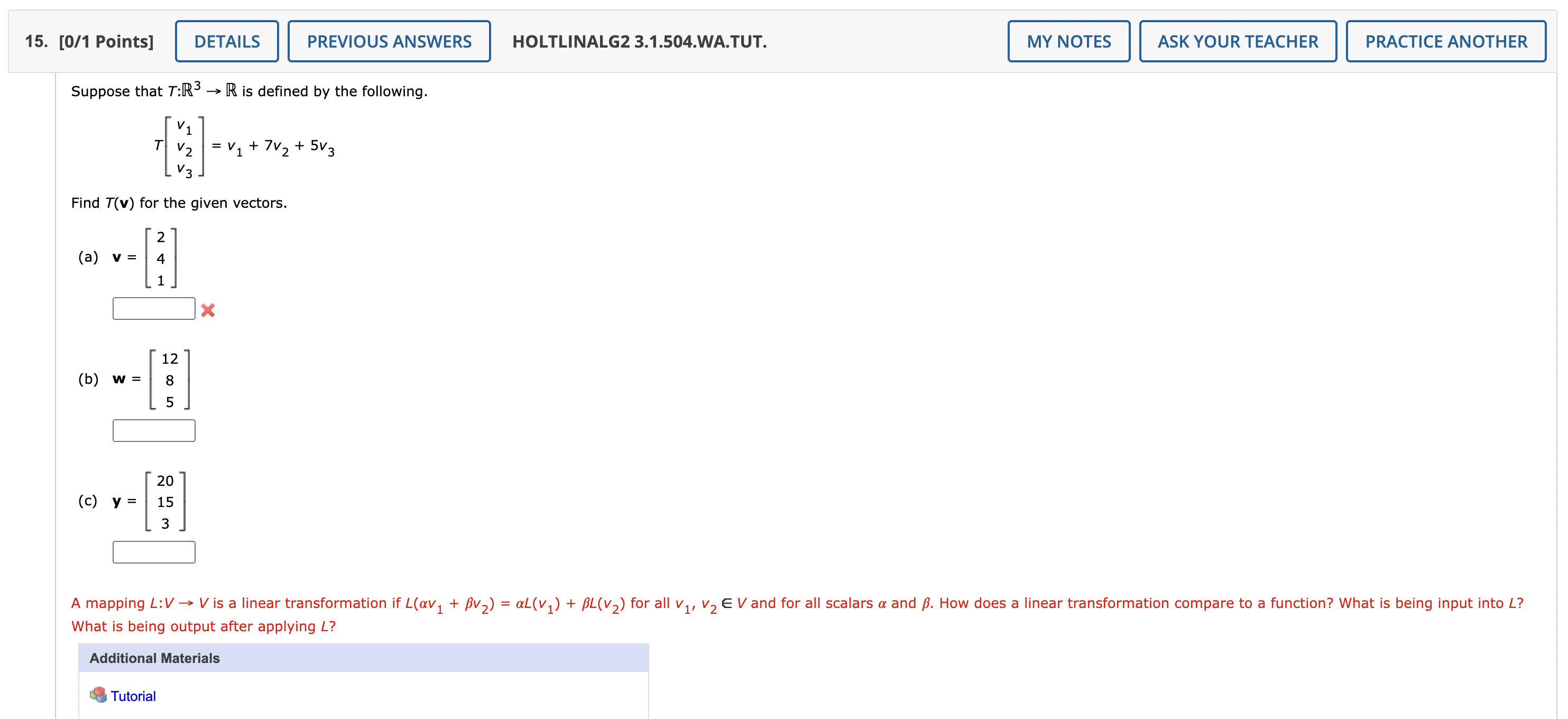 Solved Suppose that T:R3→R is defined by the following. | Chegg.com