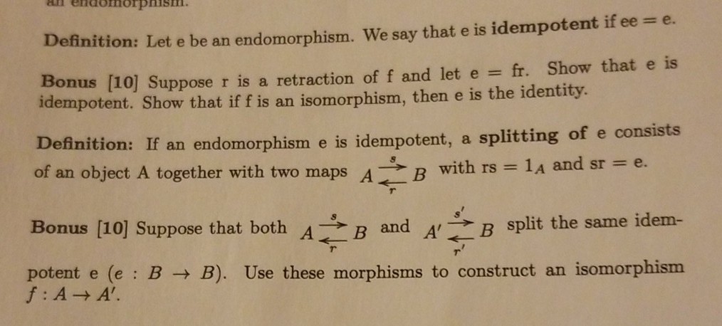 Solved haomorpnisn. Definition: Let e be an ern domorphism. | Chegg.com
