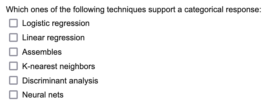 Solved Which ones of the following techniques support a | Chegg.com