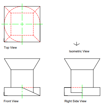 Solved Top View Isometric View Front View Right Side View | Chegg.com