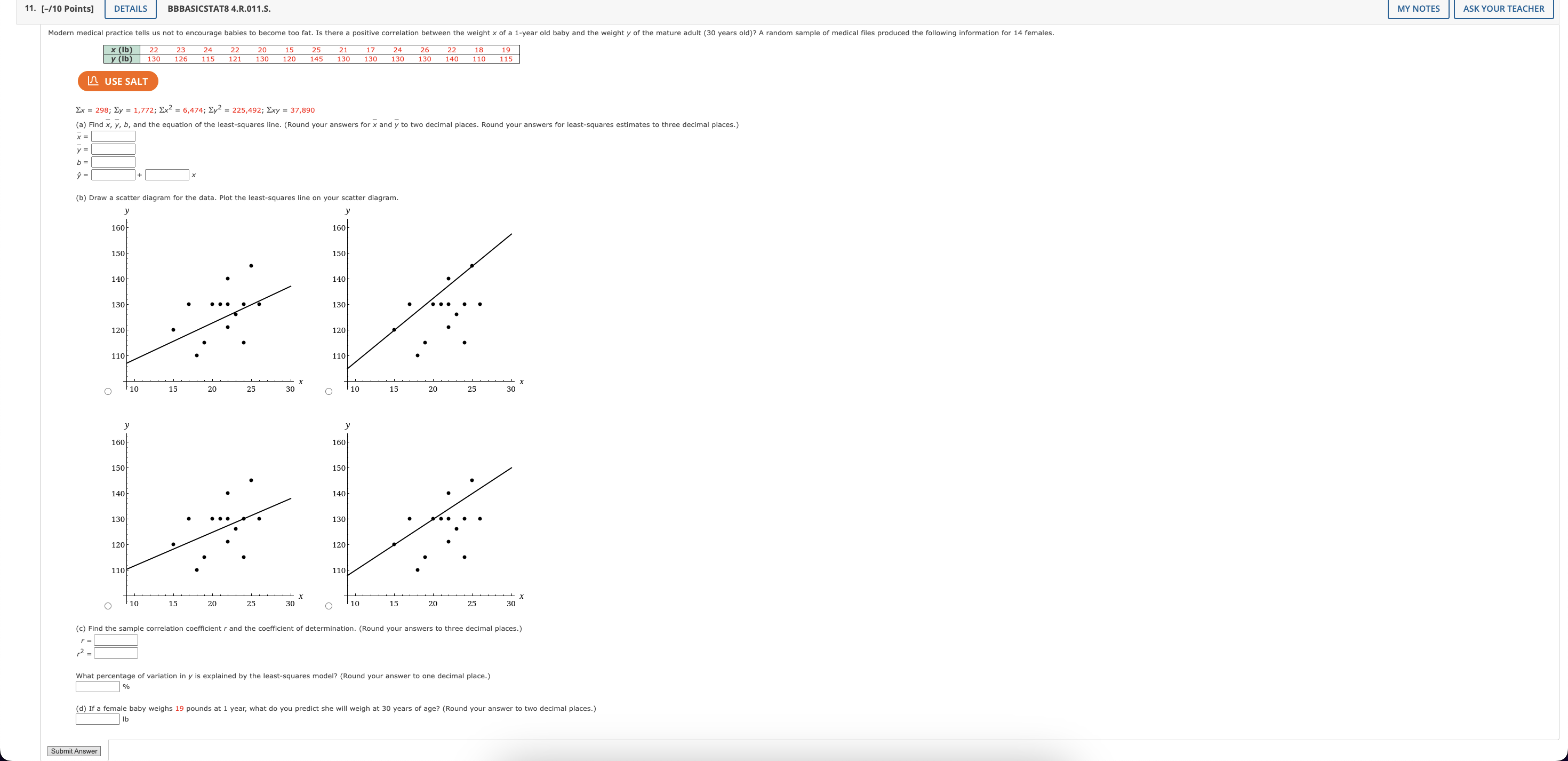 Solved \table[[11. [-/10 | Chegg.com