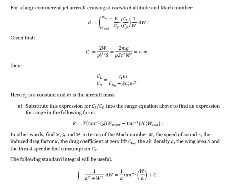 Solved For a large commercial jet aircraft cruising at | Chegg.com