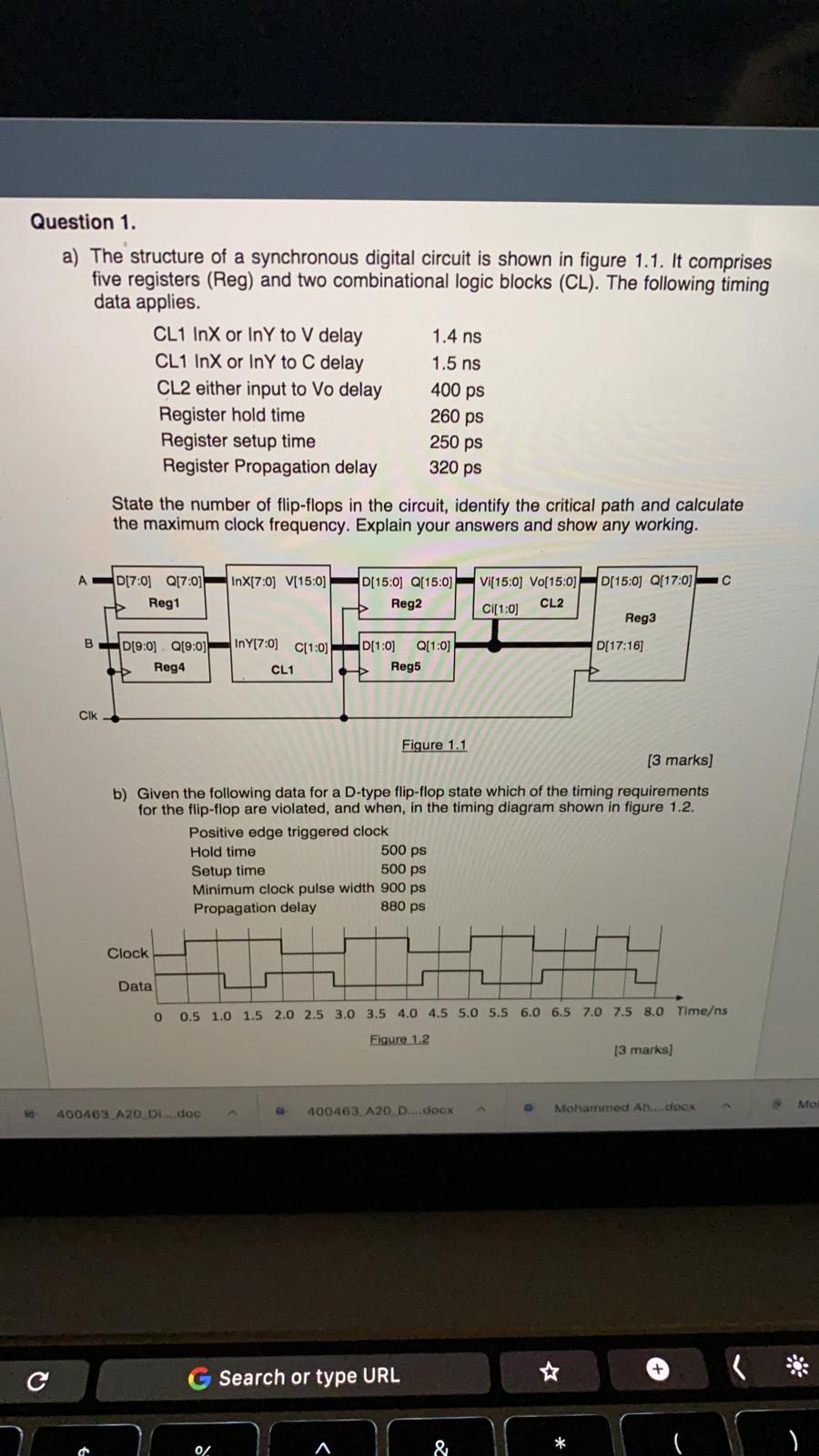 Solved Question 1. a) The structure of a synchronous digital | Chegg.com