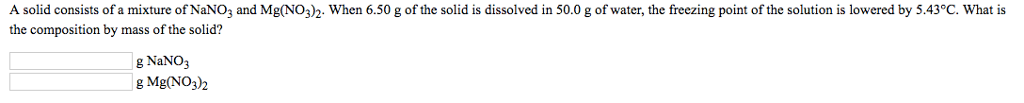 Solved A solid consists of a mixture of NaNO3 and Mg(NO3)2. | Chegg.com