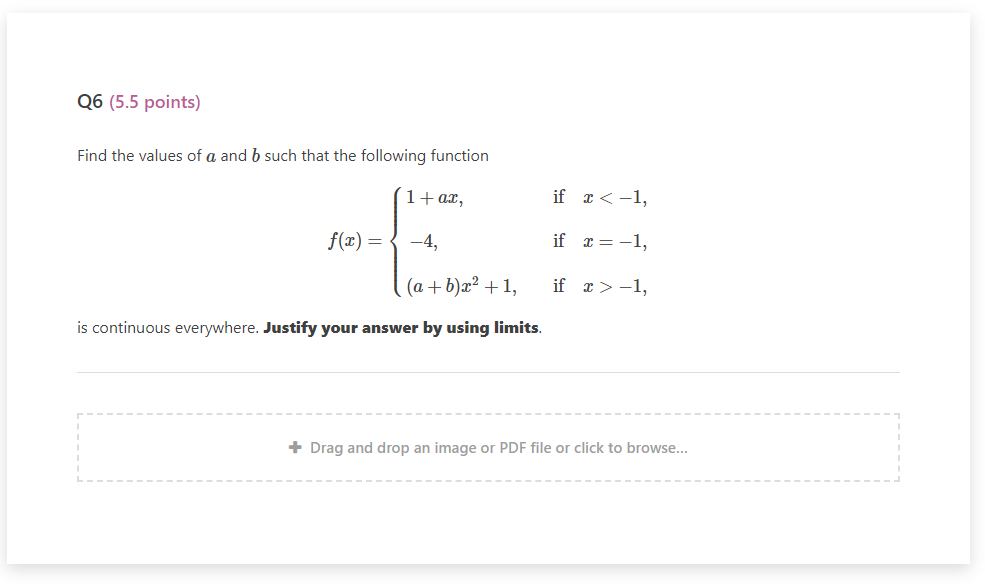 Solved Find the values of aa and bb such that the following | Chegg.com