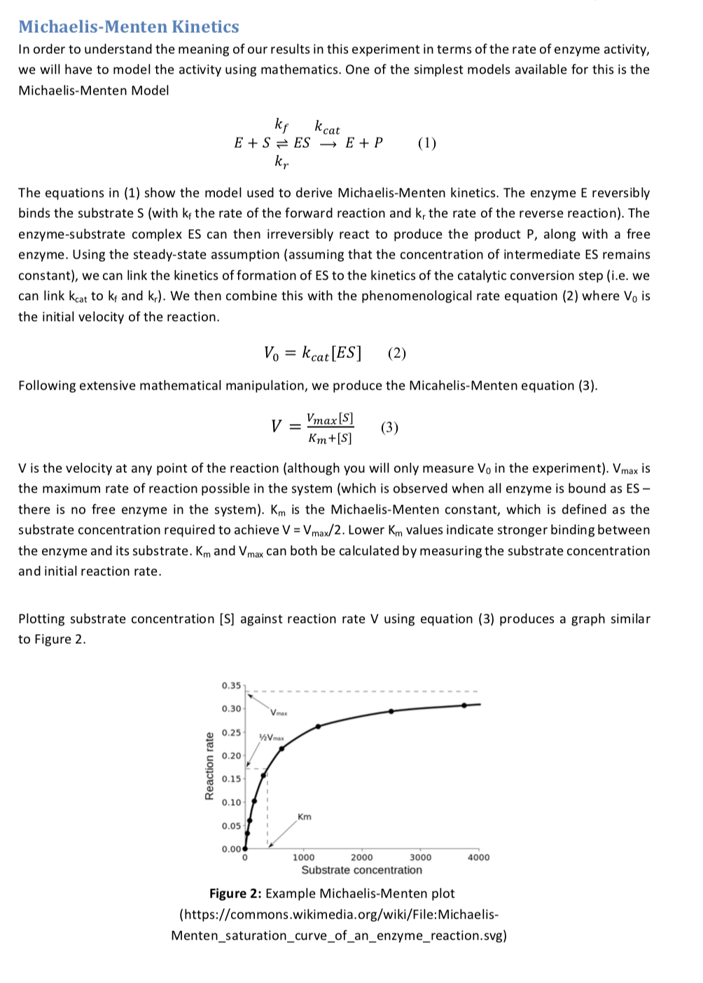 Solved Michaelis-Menten Kinetics In order to understand the | Chegg.com