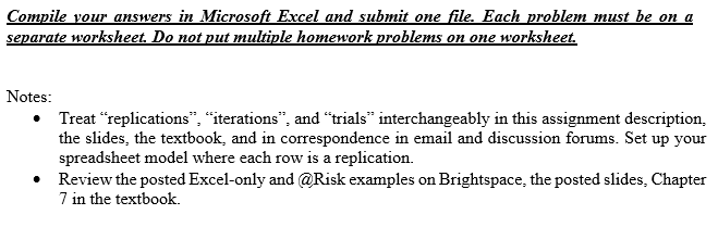 Solved Compile vour answers in Microsoft Excel and submit | Chegg.com