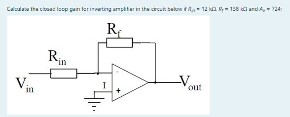 Solved Calculate the closed loop gain for inverting | Chegg.com