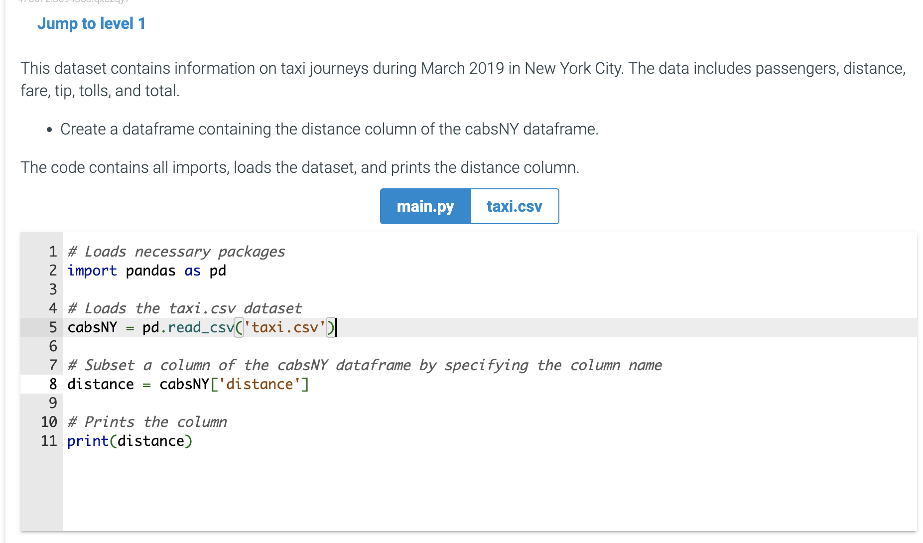 Solved This dataset contains information on taxi journeys | Chegg.com