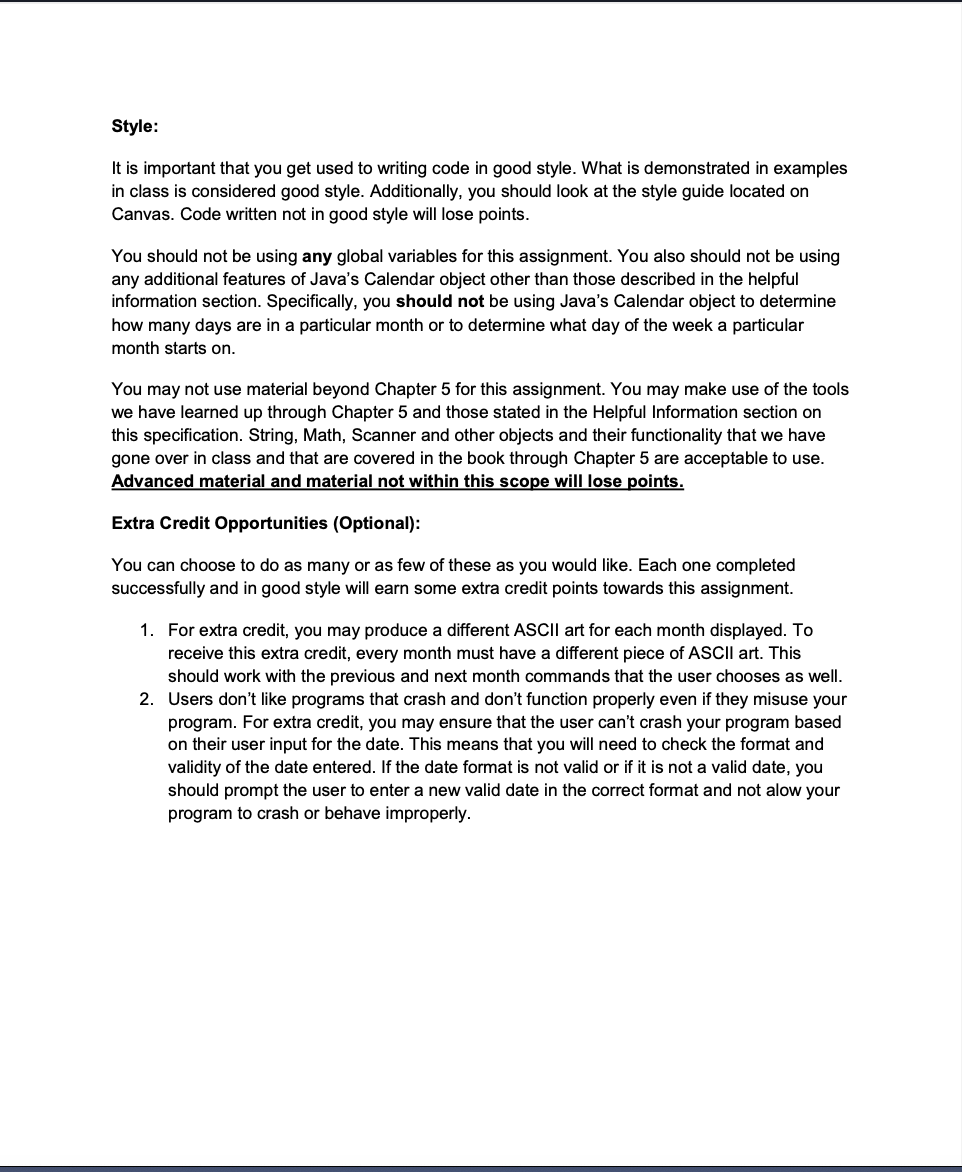 Solved CS 140 Calendar Assignment Part 2 Key topics: | Chegg.com