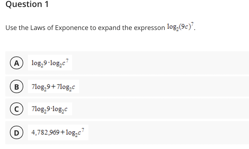 Solved Question 1 Use the Laws of Exponence to expand the | Chegg.com