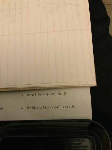 Solved g(x)=2x2−3x−5 h(x)=−16x2+12x+30 | Chegg.com