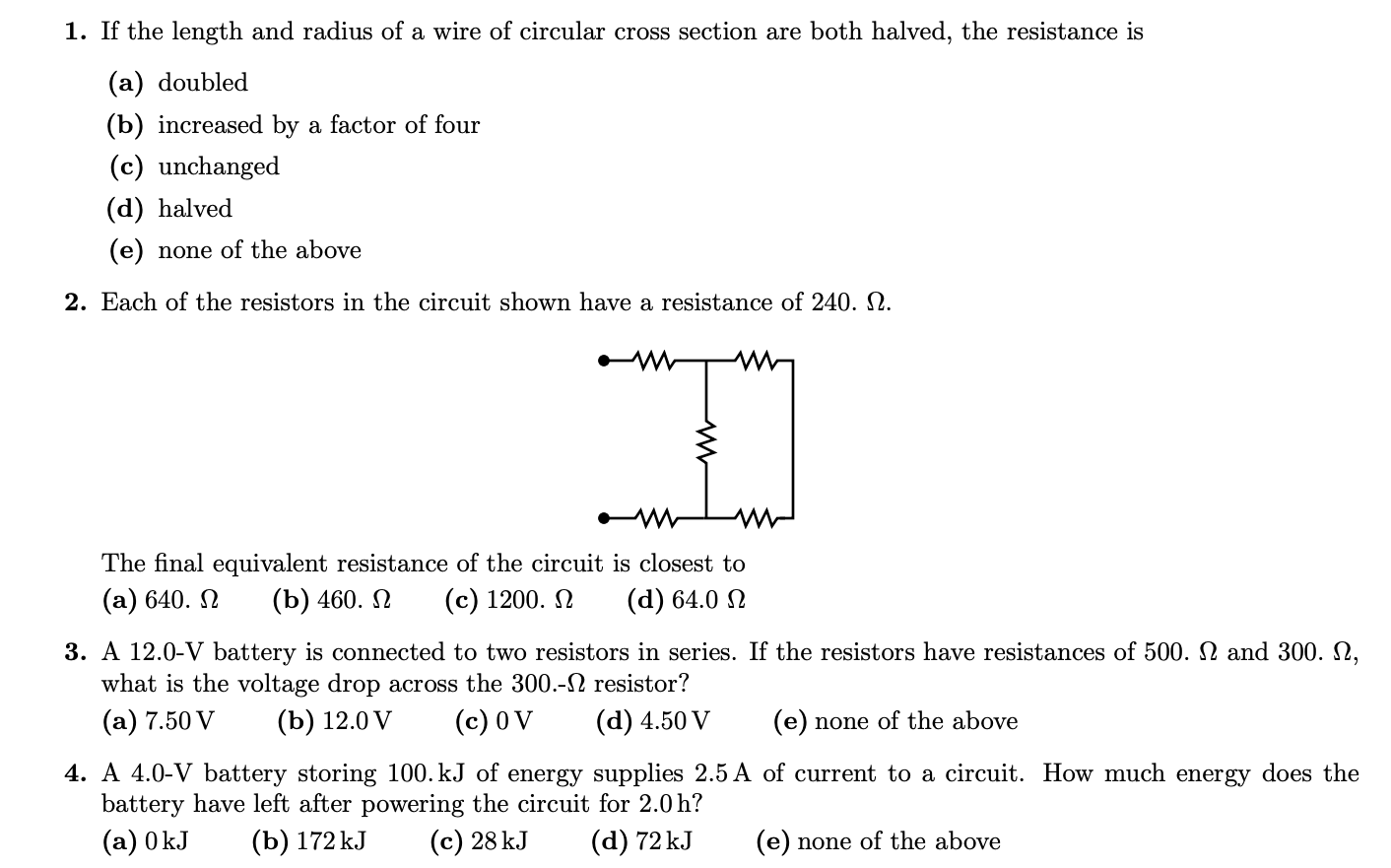 Solved 1. If the length and radius of a wire of circular | Chegg.com