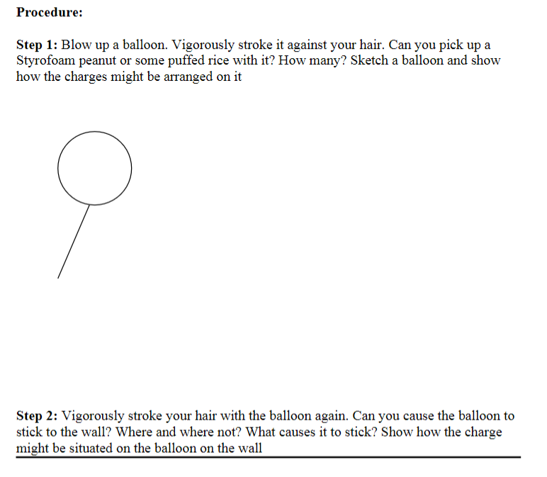 Solved Procedure: Step 1: Blow up a balloon. Vigorously | Chegg.com