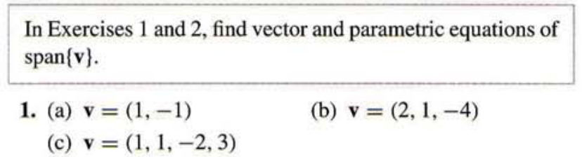 Solved In Exercises 1 and 2, find vector and parametric | Chegg.com