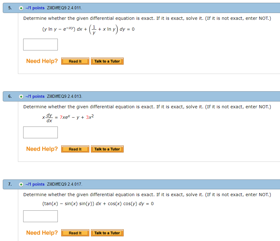 Solved Determine whether the given differential equations | Chegg.com Solved Determine whether the given differential equations | Chegg.com