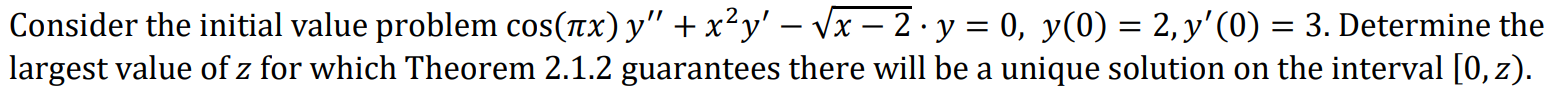 Solved Consider the initial value problem | Chegg.com