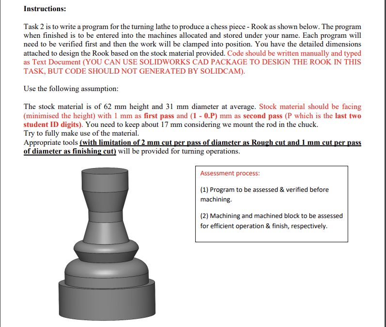 Solved Task 2 is to write a program for the turning lathe to | Chegg.com