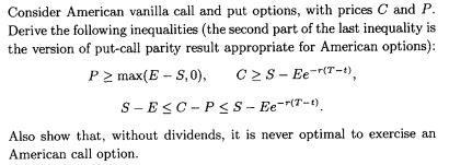 Solved Consider American vanilla call and put options, with | Chegg.com