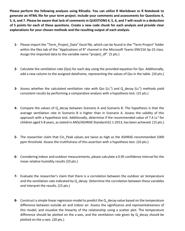 Solved Please perform the following analyses using RStudio. | Chegg.com