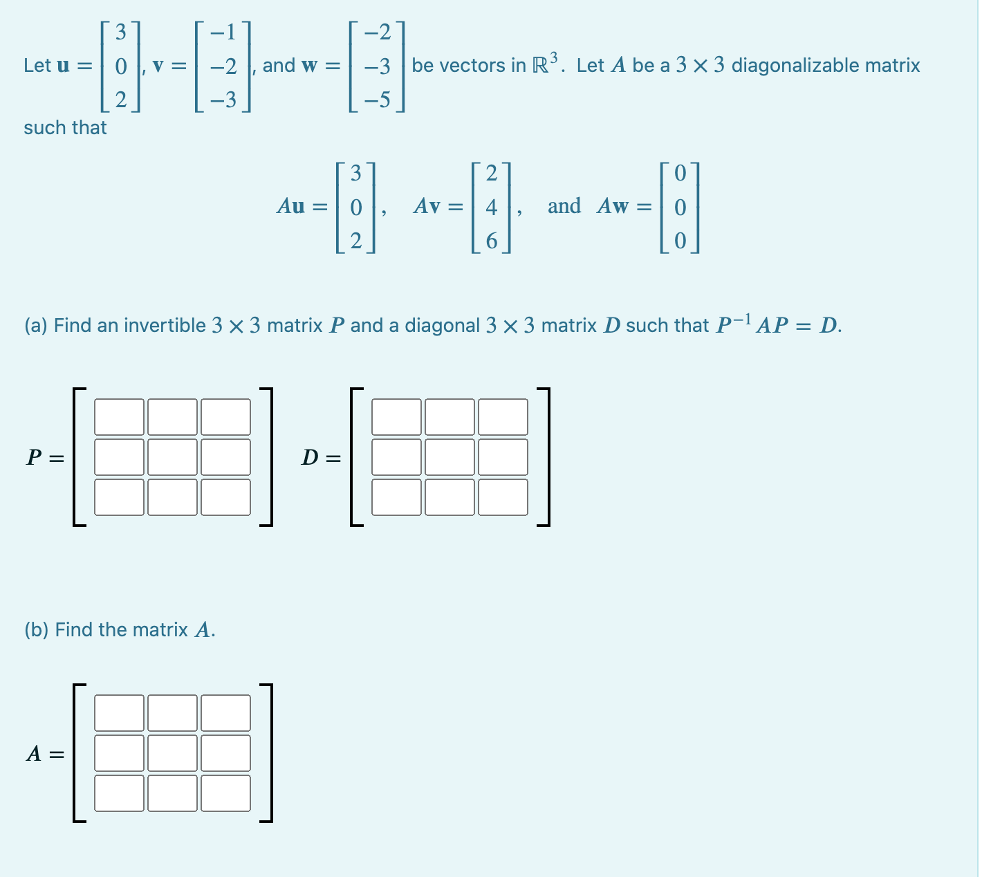Solved Let u=⎣⎡302⎦⎤,v=⎣⎡−1−2−3⎦⎤, and w=⎣⎡−2−3−5⎦⎤ be | Chegg.com