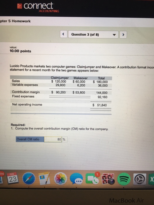 Solved Connect ACCOUNTING pter 5 Homework Question 3 (of 8) | Chegg.com Solved Connect ACCOUNTING pter 5 Homework Question 3 (of 8) | Chegg.com