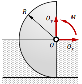 Solved Figure shows the radius 𝑅 = 3m made of uniform | Chegg.com