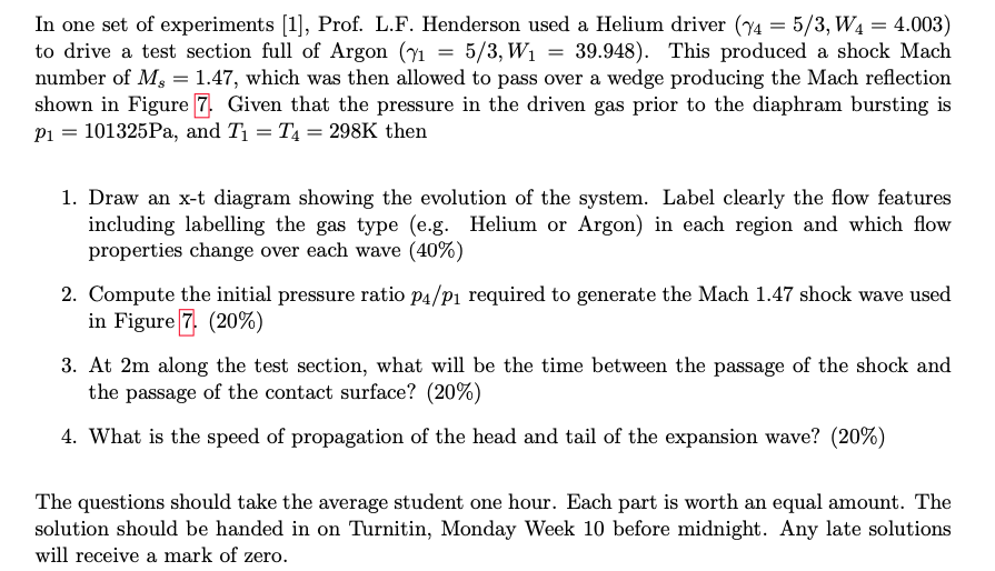 = In one set of experiments (1), Prof. L.F. Henderson | Chegg.com