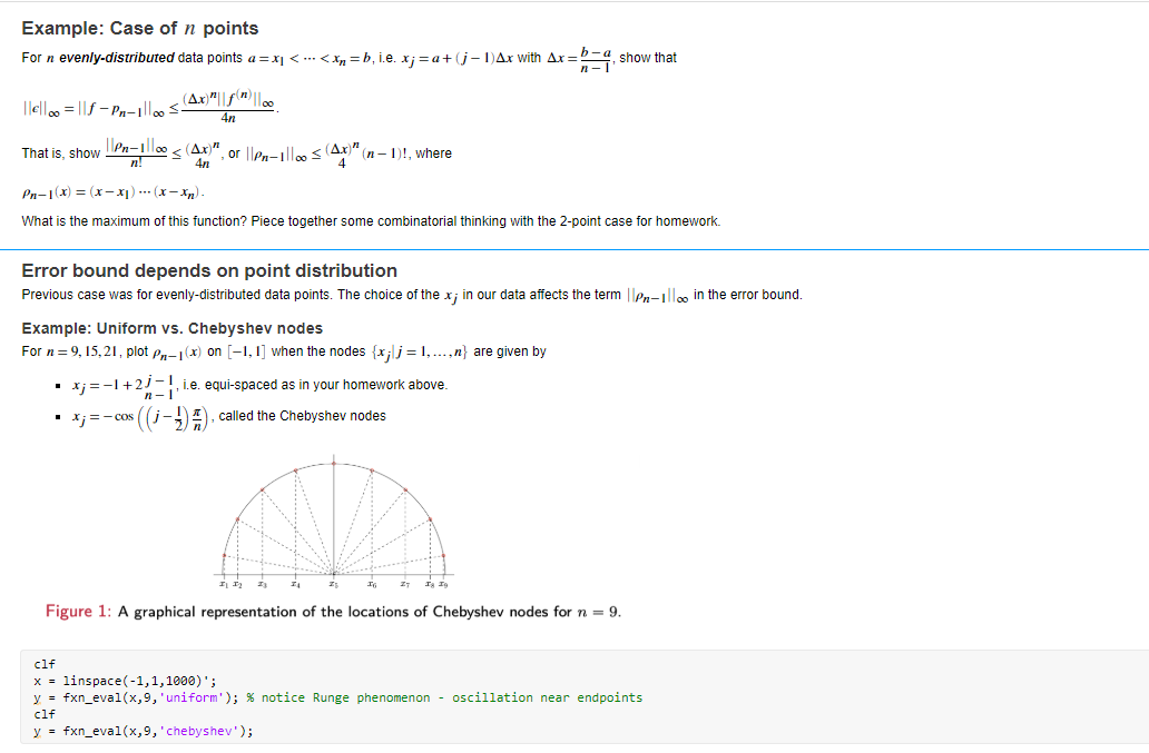 Example: Case of n points For n evenly-distributed | Chegg.com