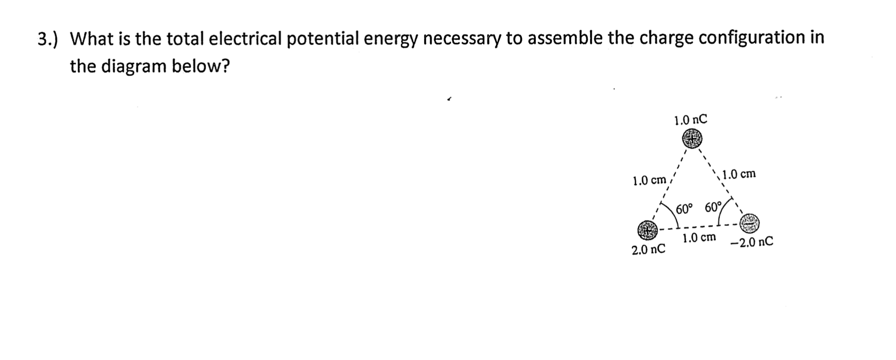 Solved 3.) What is the total electrical potential energy | Chegg.com