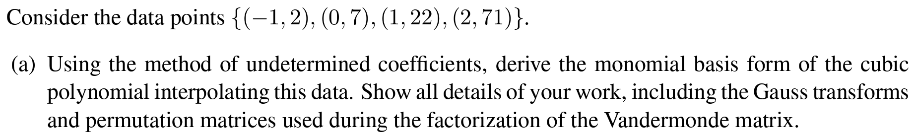 Solved Consider the data points | Chegg.com