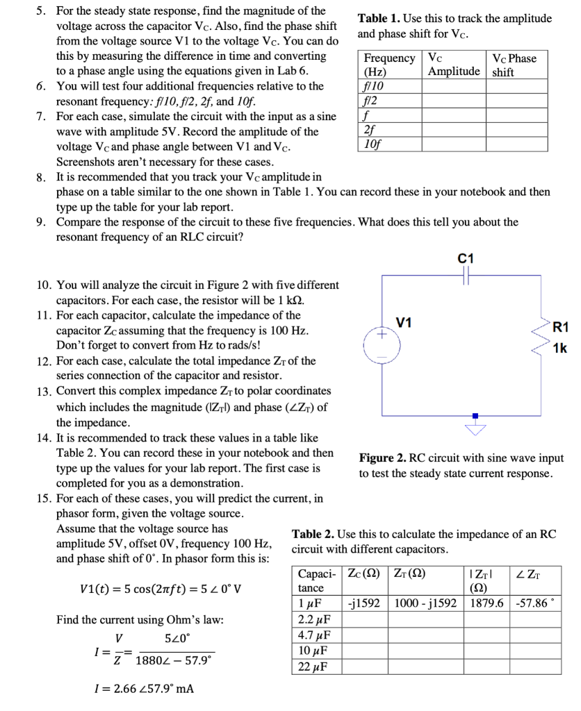 Objectives 1. To test an RLC circuit at and around | Chegg.com