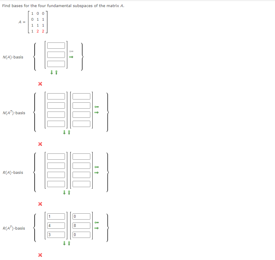Solved Find bases for the four fundamental subspaces of the | Chegg.com