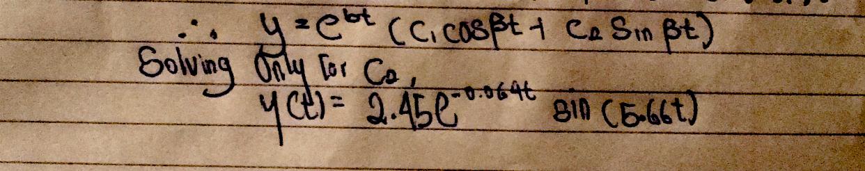 Solved This Problem Is Solving A 2nd Order Differential 1110