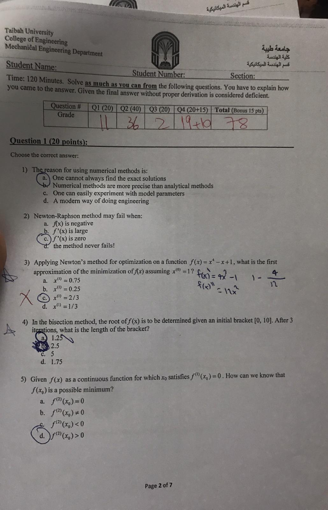 Solved Taibah University College of Engineering Mechaničal | Chegg.com