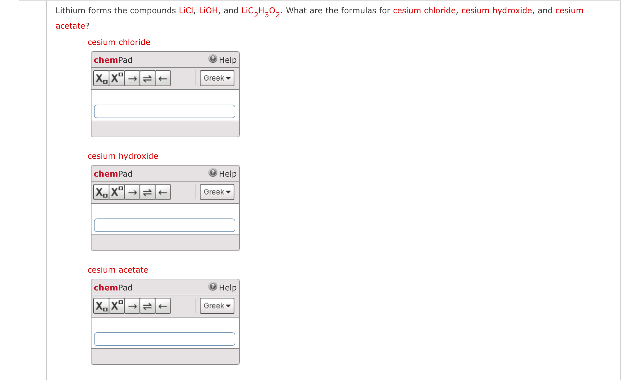 Solved Lithium forms the compounds LiCl,LiOH, and | Chegg.com