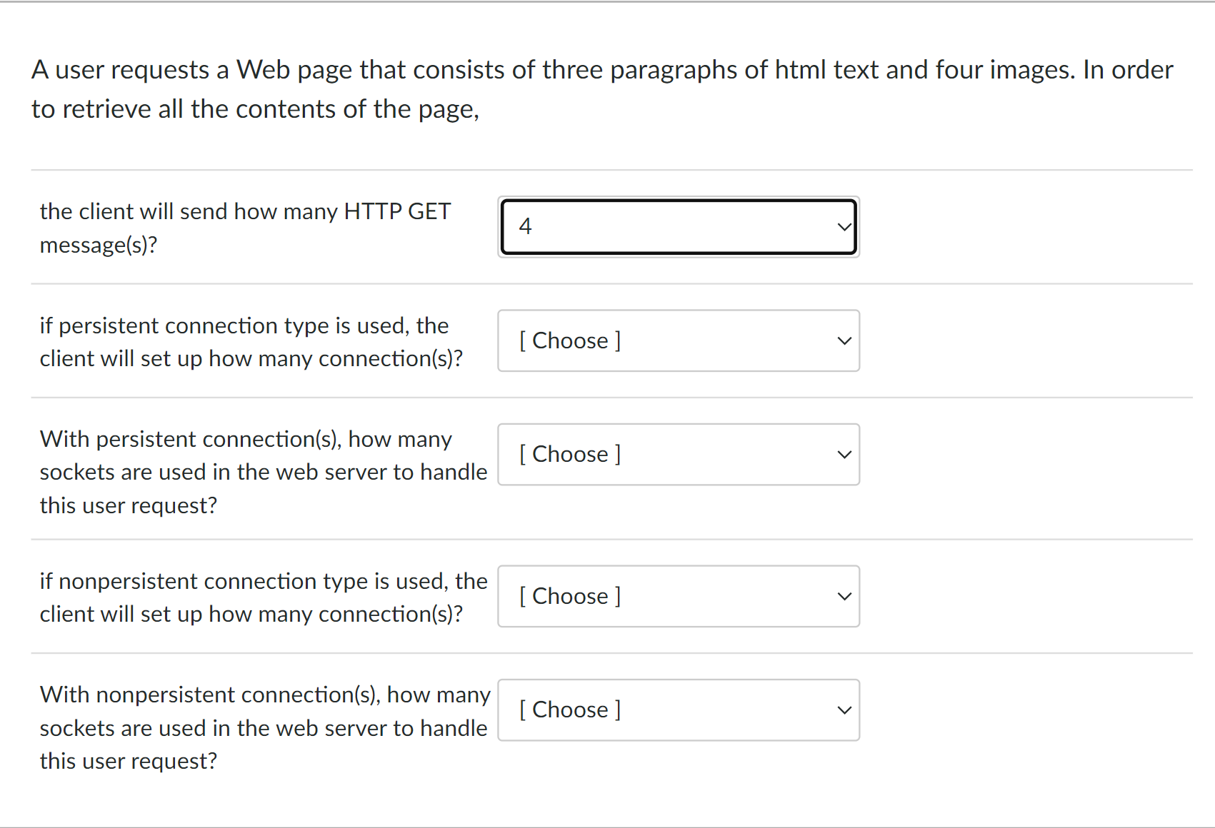 Solved A user requests a Web page that consists of three | Chegg.com