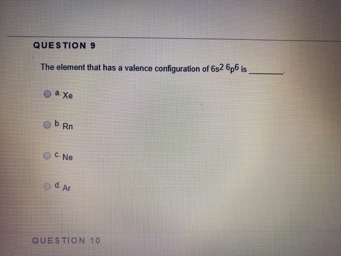 Solved QUESTION 9 The element that has a valence | Chegg.com