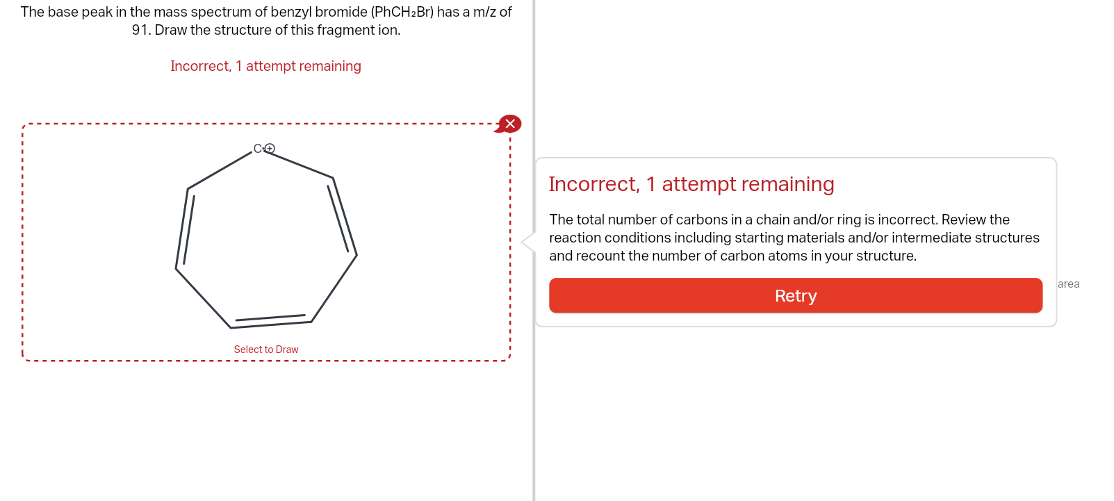 The base peak in the mass spectrum of benzyl bromide | Chegg.com