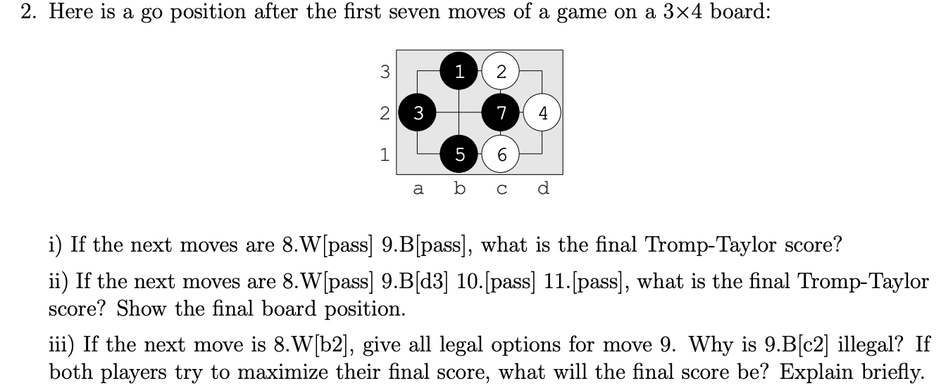 2. Here is a go position after the first seven moves | Chegg.com