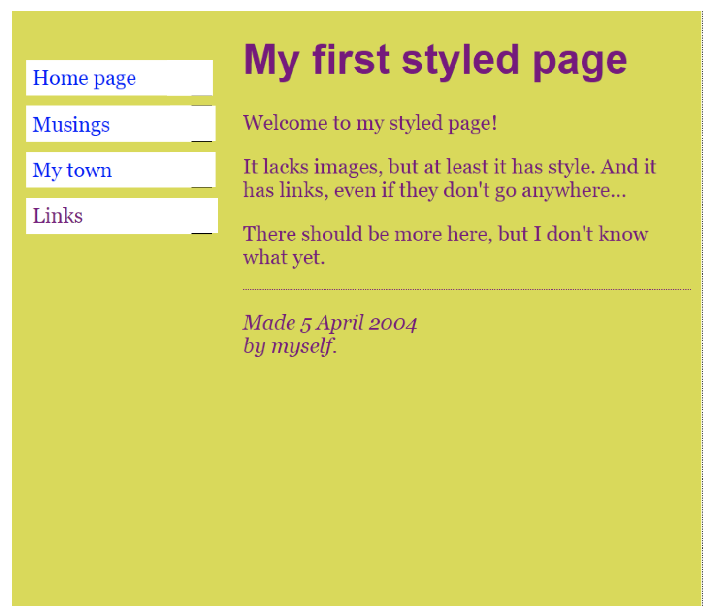 Solved Do CSS external styling to get this web page | Chegg.com