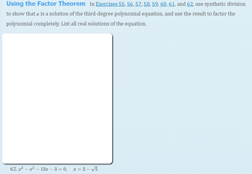 Solved Using the Factor Theorem In Exercises | Chegg.com