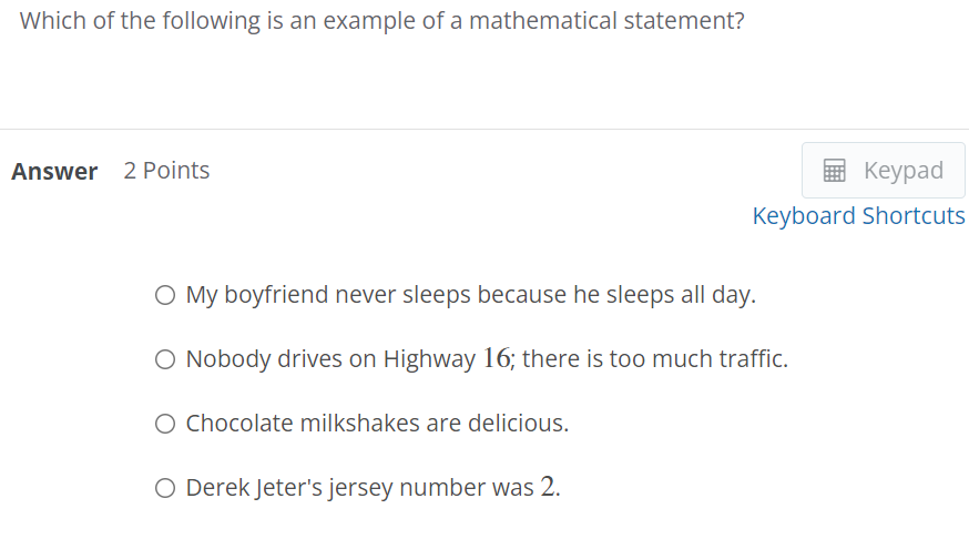 Solved Which of the following is an example of a | Chegg.com