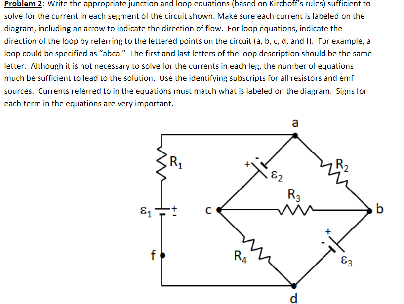Solved Problem 2: Write the appropriate junction and loop | Chegg.com