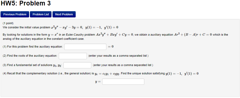 Solved HW5: Problem 3 Previous Problem Problem List Next | Chegg.com